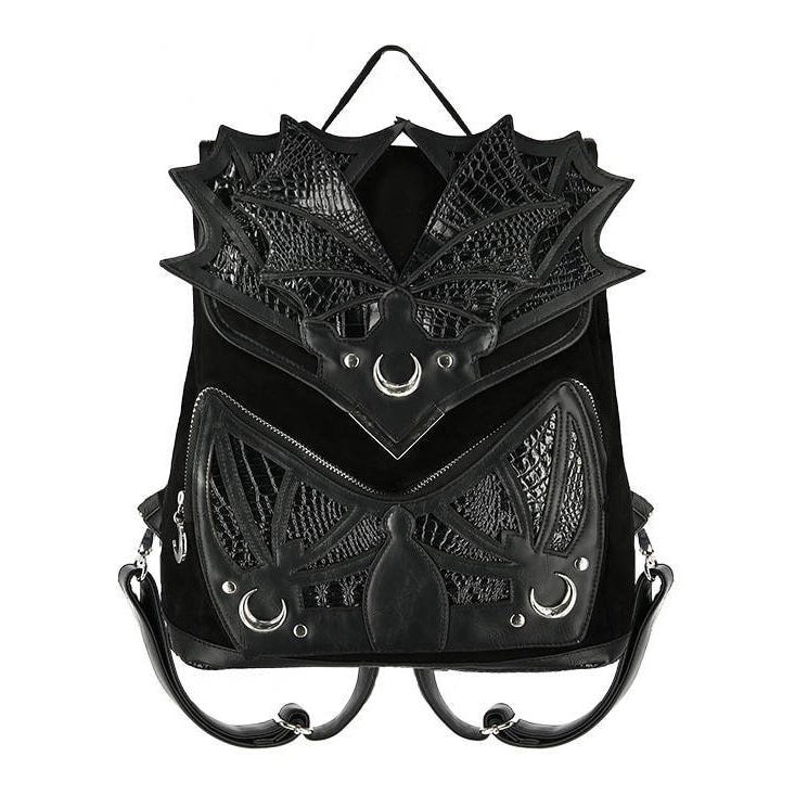 Black Phantom Bat with Dragon Scales Gothic Fantasy Backpack | ALT CVLT